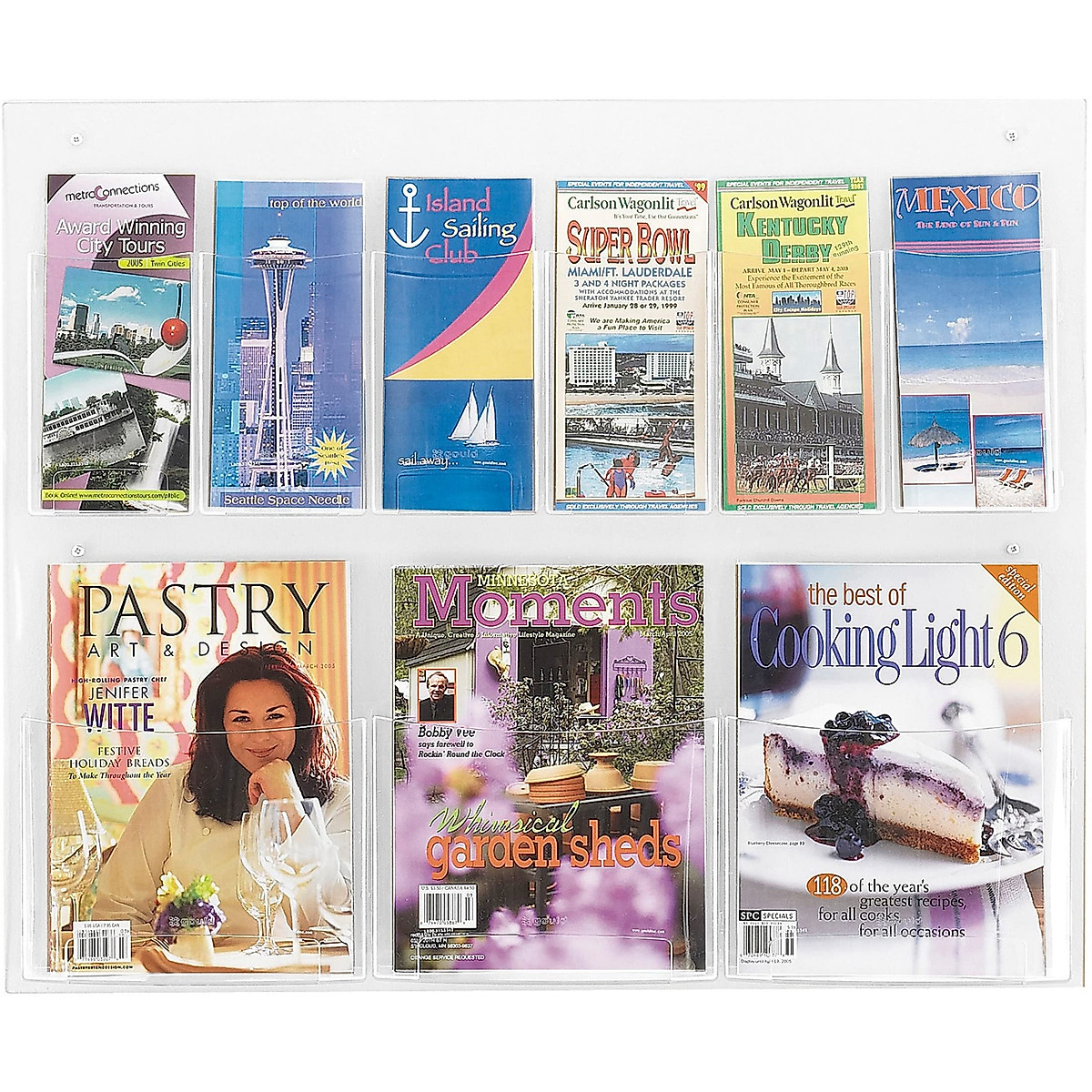 Safco Products 5666CL Clear2c Literature Rack: 3 Magazines & 6 Pamphlets, Increase Visibility & Conversions