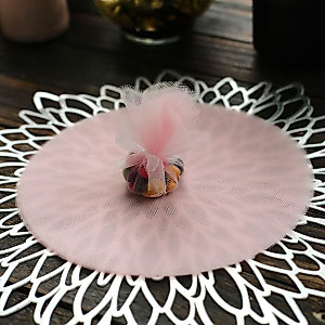 Efavormart 25pcs/ pk 9" Tulle Circles for Party Decorations Banquet Event Sewing DIY Crafts Fabrics Sewing - Blush/Rose Gold