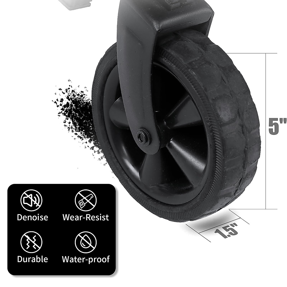 WHITSUNDAY Collapsible Folding Garden Outdoor Park Utility Wagon Picnic Camping Cart 5“ Solid Rubber Wheels (Beige, M-Foldable)