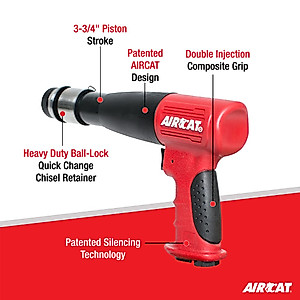AIRCAT Pneumatic Tools 5200-A-T: 0.401-Inch Shank Composite Long Stroke Air Hammer 2,100 BPM