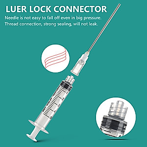 5ML/CC Premium Ink Syringe with Metal Distribution Tubes and Luer Lock Suitable for Fountain Pen Refill,Glue Application,Liquid Dispensing and Measuring, Pet Food Feeding,Refilling Ink Cartridges,CISS