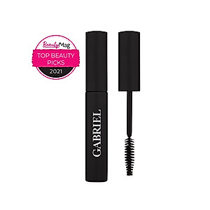 Gabriel Cosmetics Mascara (Black), Natural, Paraben Free, Vegan, Gluten free, Cruelty free, No GMO, Voluminous full lashes, Non flaky, Water resistant, 0.25 Fl Oz.