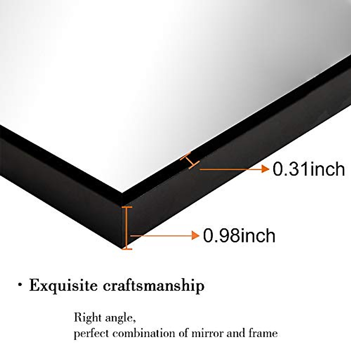 CONGUILIAO Full Length Mirror, 65" × 24" Standing Body Mirror, Large Floor Mirror, Full Standing Mirror, Standing Hanging or Leaning, Wall-Mounted Mirror Dressing Mirror, Aluminum Alloy Frame, Black