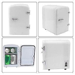 Cryfokt Mini Beauty Fridge, Portable Cooler Warmer Refrigerator AC100-240V 4L Cooling Warming for Bedroom (US Plug)