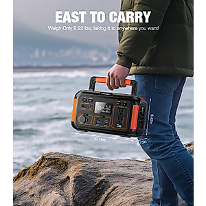 GRECELL 500W Portable Power Station 444Wh Solar Generator with 110V Pure Sine Wave AC Outlet/PD60W, 1000W Peak power station for Camping Trip RV Outdoor Home Emergency Backup & Solar Powered