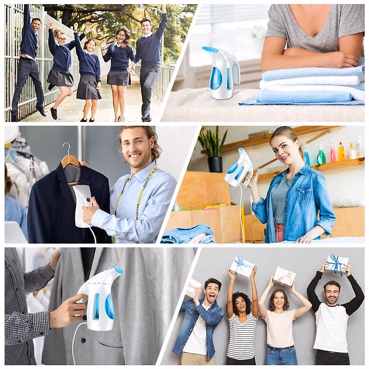 Hilife Steamer for Clothes, Portable Handheld Design, 240ml Big Capacity, 700W, Strong Penetrating Steam, Removes Wrinkle, for Home, Office and Travel (Maya Blue)