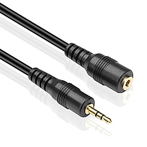 TNP 2.5mm Extension Cable (15 Feet) - Male to Female Adapter Extender Stereo Audio Sub Mini Subminiature Jack Adapter Wire Cord Plug Connector for Headset Headphone Microphone