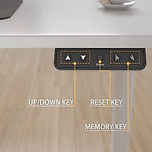 JUMMICO Standing Desk Electric Adjustable Desk Large 55 x 24 Sit Stand Up Desk Home Office Computer Desk Memory Preset with T-Shaped Metal Bracket and Holes for Routing Cables, White