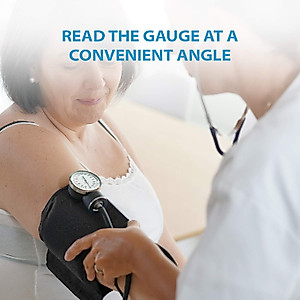 Clairre Professional Sphygmomanometer Manual Blood Pressure Cuff and Stethoscope Kit for Nurses/Doctors/Nursing Students, Carrying Case Included, Universal Cuff Size: 9-16 inch (Black)