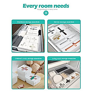 Ziplock Bag Storage Organizer for Drawer, Tclouda, Plastic Food Storage Plastic Bag Holders for Kitchen Drawer, Suitable for Gallon, Quart, Sandwich & Snack Variety Size Bag (6 Pieces Set）