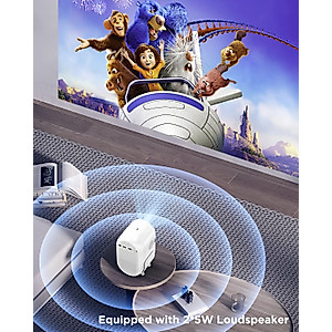 Mini Projector with 5G WiFi and Bluetooth, GUSOYO DX8 15000L Native 1080P Outdoor Projector 4K Supported, Portable Movie Projector for Home Theater, Compatible with iOS/Android/PS5/HDMI/TV Stick