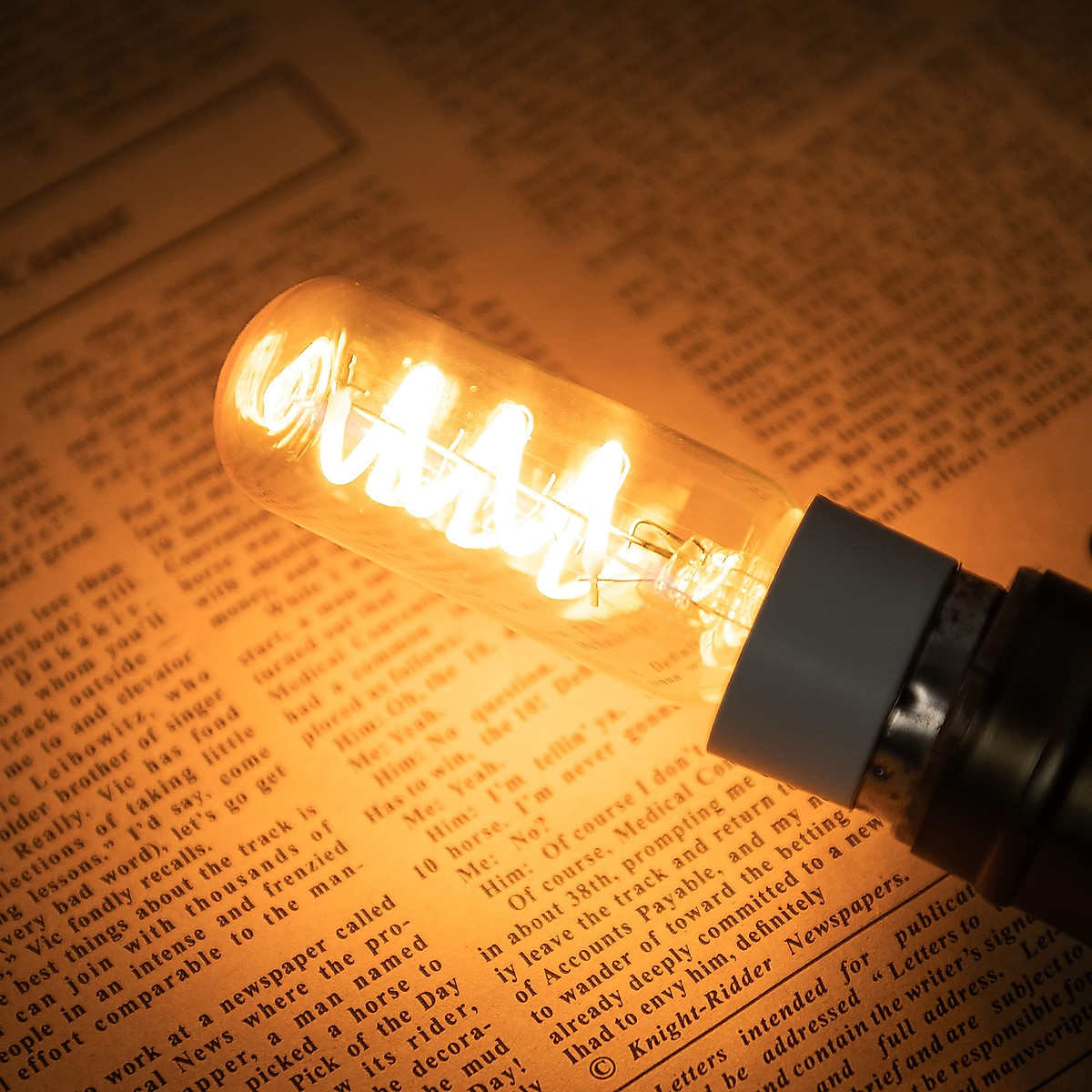 Genixgreen Dimmable T6 Led Bulb Candelabra Led Light Bulb, 2200K Amber Glass 3W E12 T25 Filament Chandelier Light Bulb, CRI 90+ Edison Bulb Equivalent 25W Decorative Lights Bulb, Pack of 6