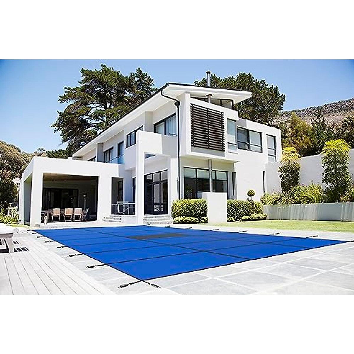 WaterWarden Inground Pool Solid Safety Cover 30' x 60', Rectangle, 15-Year Warranty, UL Classified to ASTM F1346, Triple Stitched for MAX Strength, Break-Strength of Over 4,000 lbs., Hardware Included