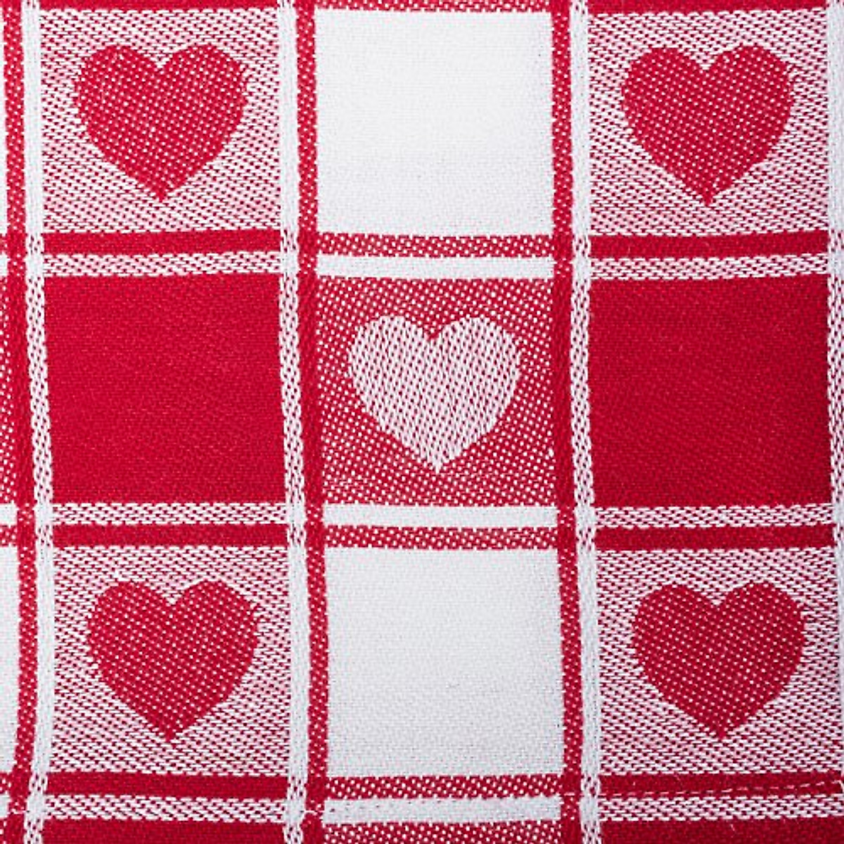 DII Valentine's Day Collection, Napkin Set, 20x20, Checkered Heart, 6 Piece