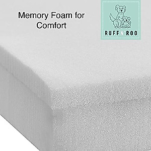 Classic Brands Ruff n' Roo X-Large Waterproof Bolster Cotton and Memory Foam Dog Bed with Non-Slip Bottom, Grey
