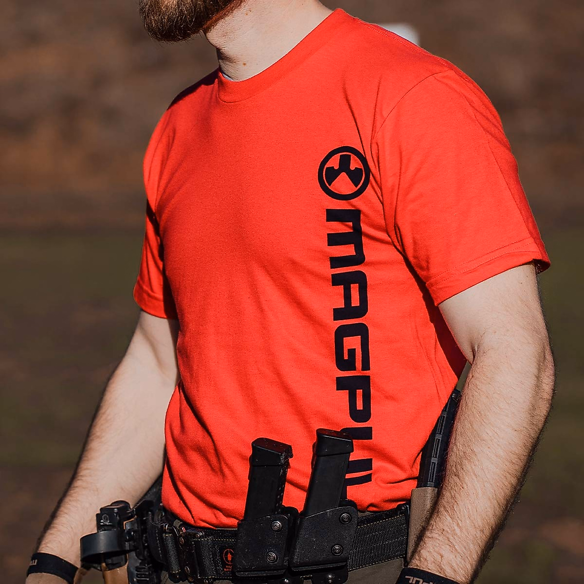 Mapgul Cotton Crew Neck Short Sleeve T-Shirt for Men, Vert Logo Black, Large