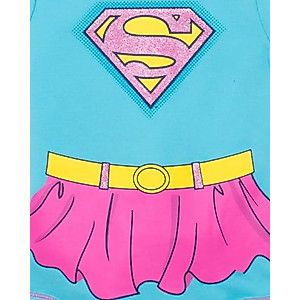 WARNER BROS Justice League Newborn Baby Girls 5 Pack Cosplay Costume Bodysuits Logo Girls 0-3 Months