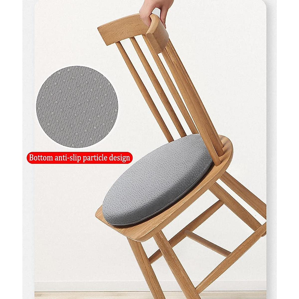 Round Stool Cushion Memory Foam Round Chair Cushion/ Seat Cushion Anti-Slip Soft Round Chair Pad ( Color : Light Gray , Size : 28cm(11inch) )