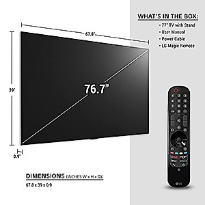 LG OLED G1 Series 77” Alexa Built-in 4k Smart OLED evo TV, Gallery Design, 120Hz Refresh Rate, AI-Powered 4K, Dolby Vision IQ and Dolby Atmos, WiSA Ready (OLED77G1PUA, 2021) (Renewed)
