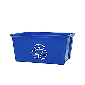 good natured Desktop Recycler, 3 Gallon / 11 Liter – Recycling Bin for Office Recycling Container - Plant Based, BPA-Free Small Storage Bin with Recycling Logo, Blue