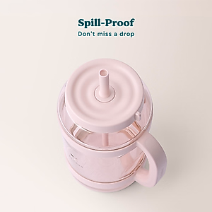 Reduce WaterDay 80 oz Water Jug with Time/Ounce Markings - Spill-Proof Straw, Durable Tritan - Big Water Bottle for Daily Hydration - Dishwasher Safe, Clear & Easy to Clean, Pink Quartz