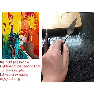 5 PCS Painting Knives Stainless Steel Spatula Palette Knife Oil Painting Accessories Color Mixing Set for Oil, Canvas, Acrylic Painting