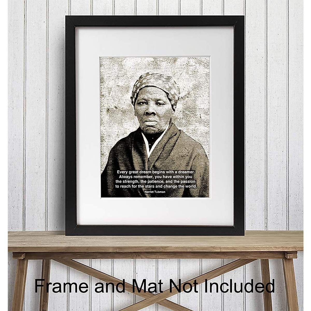 Black African American Civil Rights Wall Art Print - Harriet Tubman Motivational Quote Home Decor or Office Decoration - Inspirational Gift for Entrepreneur, Classroom, Teacher - 8x10 Photo Poster