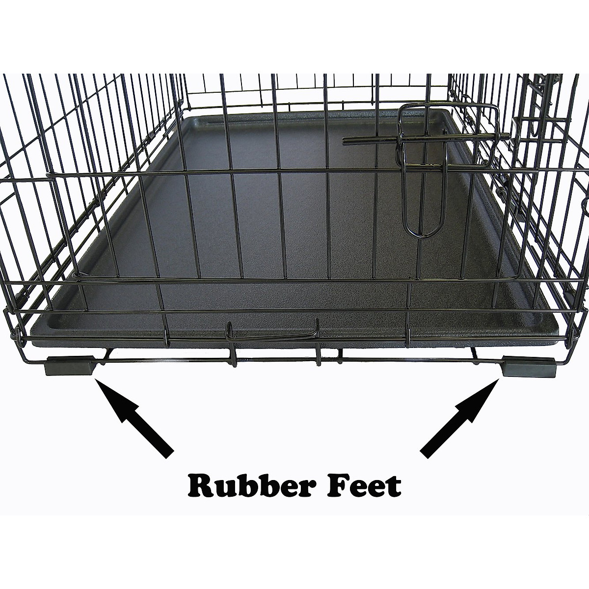 Go Pet Club 36-Inch Three Door Folding Metal Wired Cage Crate Dog Kennels Outdoor and Indoor Pet with Divider Panel, Removable Tray and Handle, Black