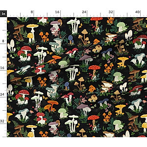 Spoonflower Fabric - Mushroom Garden Mushrooms Printed on Petal Signature Cotton Fabric Fat Quarter - Sewing Quilting Apparel Crafts Decor