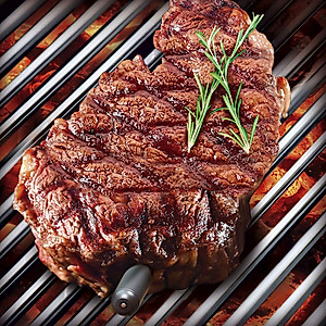 Mastrad Thermometer | Meat it Wireless Grill and BBQ Sensor | Connects Via Bluetooth to Free Cooking App, 2.1, BLACK