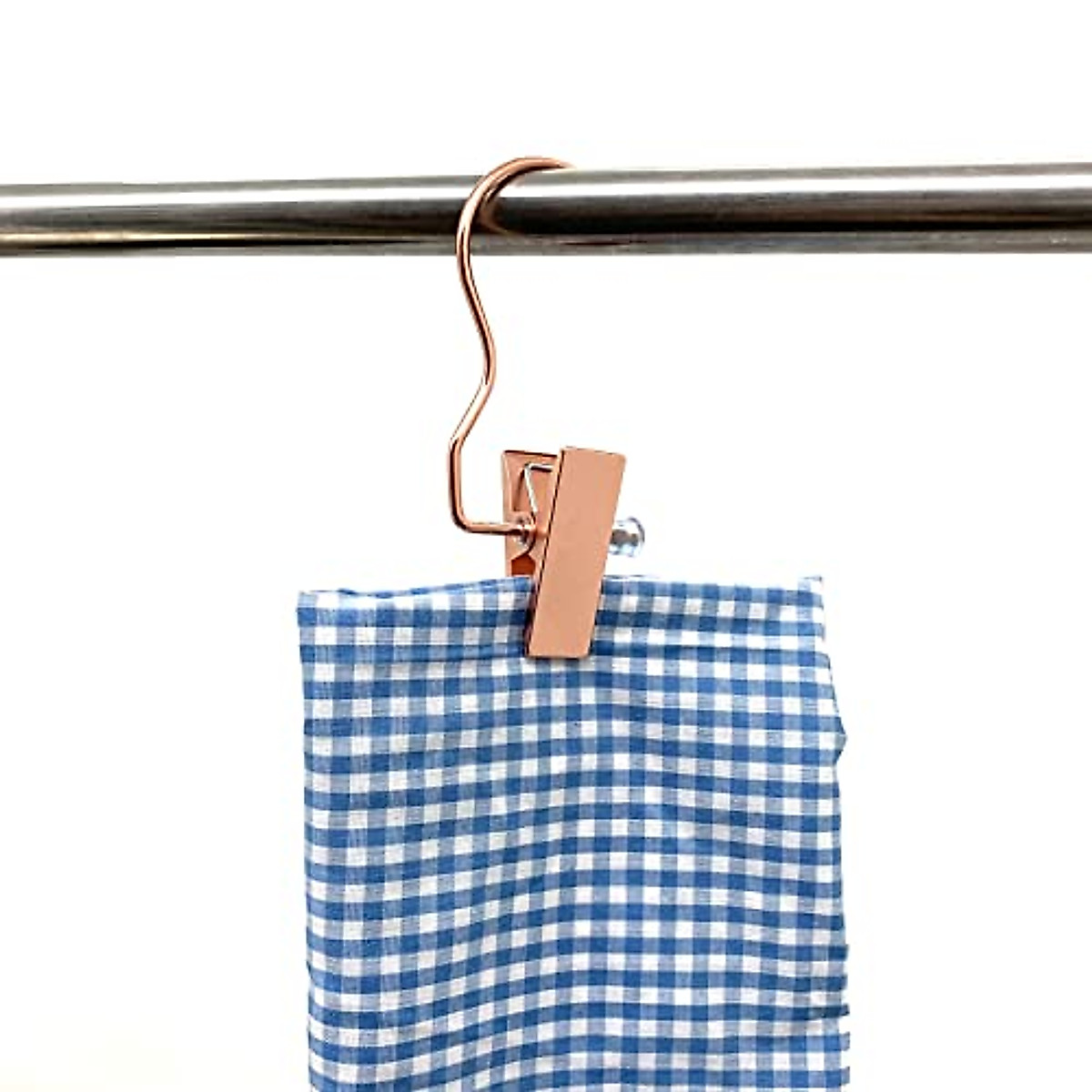 KOOBAY Boots Hanger 4.5" Metal Outfit Hanger Rose Gold Clips for Gloves Shoes Hooks Hair Extension Wigs Clips 12PACK