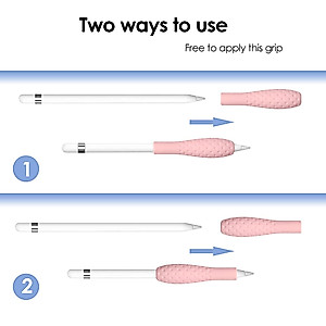 ProElife Ergonomics Grip Holder Silicone Protective Sleeve Cover for Apple Pencil 1st 2nd Generation iPad Pro 11'' 12.9'' 2021/2020/2018 Stylus Accessories Kits (Pink)