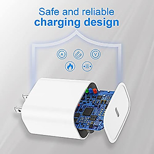 【Apple MFi Certified】 3Pack iPhone 14 13 12 11 Fast Charger,Apple Block USB C Fast Wall Plug with 6ft USB C to Lightning Cable for iPhone14/13/13Pro Max/12/12 Pro Max/11/11Pro Max/XS/XR/X,iPad