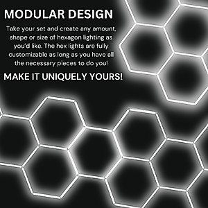 Hexagon LED Garage Light Fixture - 6000K 88W 2 Grid Hexagon Light Set for Garage, Detail Shop, Commercial Store, Office, etc. 7,920 Lumens 110V 5.35' X 3.25' FT (2 Hexagon (5.35' x 3.25'))