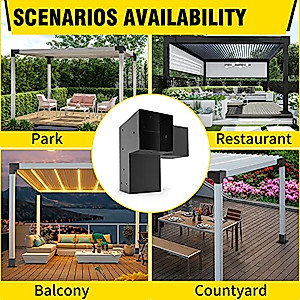 Woodworks Pergola pergola Brackets 3-Way Right Angle Corner Bracket DIY Elevated Wood Stand 4PACK with Screws for 6x6 (Actual: 5.5x5.5 Inch) Lumber Pergola Gazebo