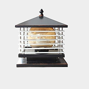 ZZYJYALG Modern Creative Aluminum Post Lights European Pastoral Creative Outdoor Ball Column Lights Waterproof Acrylic Lampshades Garden Park Street Villa Home Lighting Pillar Lamps