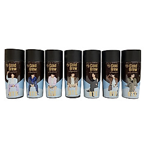 K-Munchies Paldo BTS Coffee - 7 x 270 mL BTS Cold Brew Coffee Americano Premium Package - Bottled Cold Coffee Drink - Instant Canned Coffee Cold Brew Beverages Featuring South Korea's Bangtan Boys