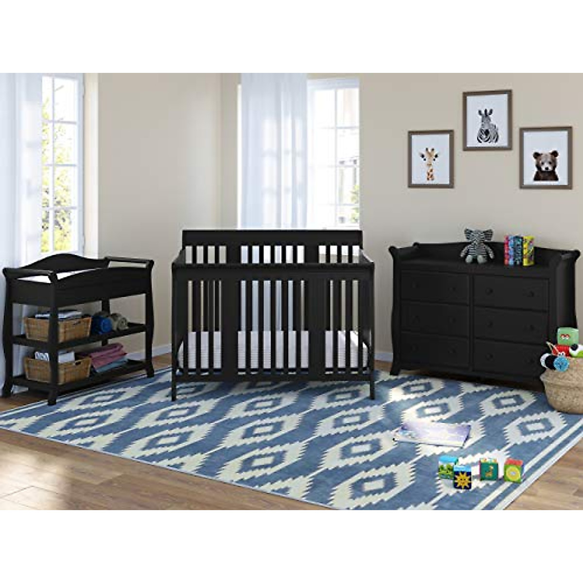 Storkcraft Avalon 6 Drawer Double Dresser (Black) – Dresser for Kids Bedroom, Nursery Dresser Organizer, Chest of Drawers for Bedroom with 6 Drawers, Classic Design for Children’s Bedroom