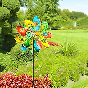 Sowsun Extra Large Dual Rotor Wind Spinner | Outdoor Garden Art