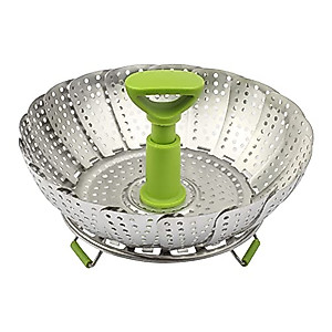 DEFUTAY Steamer Basket,Stainless Steel Vegetable Steamer Basket Folding,Folding Expandable Steamers(5.5" to 9")