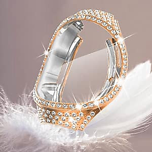 Wingle Bling Galaxy Watch 4 Case Compatible for Samsung Galaxy Watch 4 40mm Screen Protector, 4-Pack Soft TPU Full Protective Cover Crystal Diamonds Bumper Case (Black/Silver/Rose Gold/Pink)