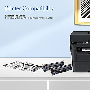 Valuetoner Compatible Toner Cartridge Replacement for HP 78A CE278A for Pro M1536dnf, P1606, P1606dn, P1566, P1560, M1536 MFP Printer ( Black, 2 Pack )