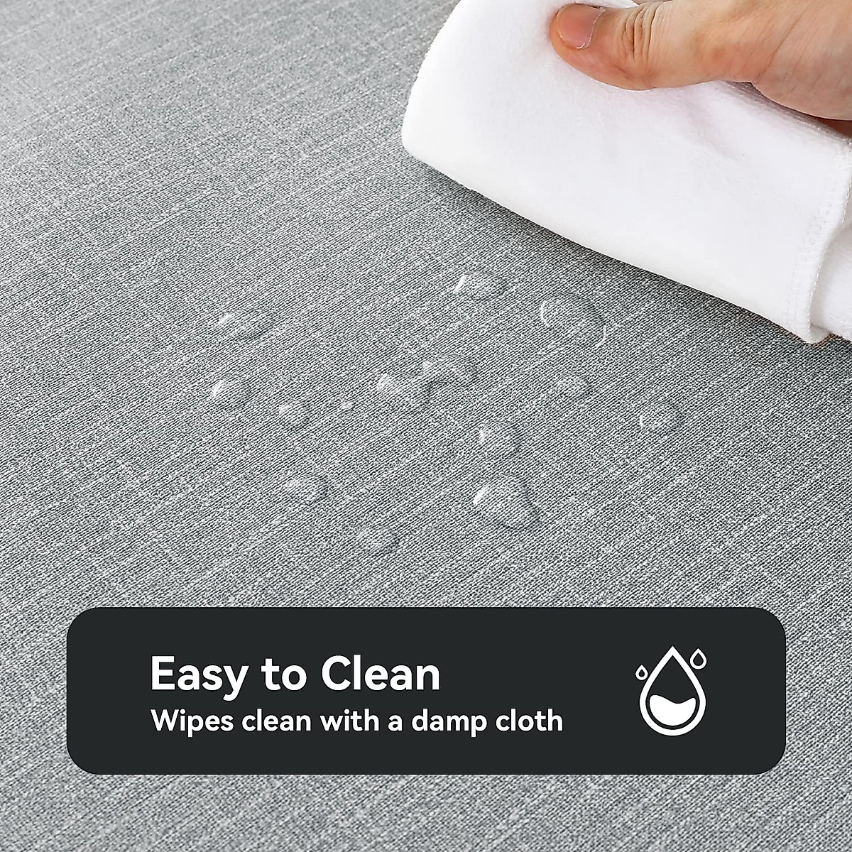 Romanstile 100% Waterproof PVC Tablecloth, Rectangle Oil Spill Proof Stain Resistant Vinyl Table Cloth, Wipe Clean Plastic Table Covers for Kitchen/Dining/Parties - 54 x 78 Inch, Light Grey