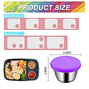 Frenflu Salad Dressing Container To Go, 6 X1.6oz Salad Container For Lunch, Stainless Steel Condiment Containers With Lids, Reusable Salad Dressing Container