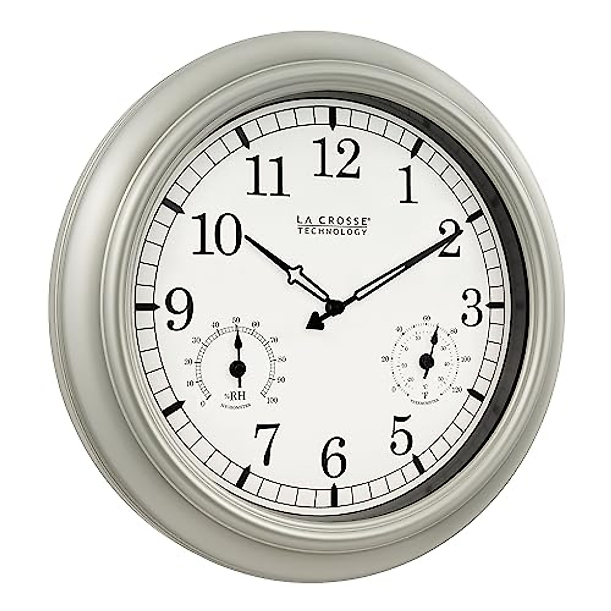 La Crosse Technology WT-3181PL-Q Quartz Indoor/Outdoor Wall Clock, 18"
