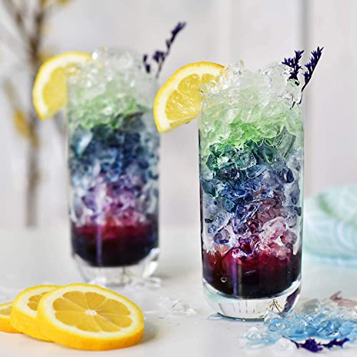 Krosno Long Tall Water Juice Mojito Drinking Glasses, Set of 6 Highball Glasses, 12.1 oz, Glamour Collection, Lead-Free Crystal Glass Drinking Glasses, Water Glasses, Made in Europe