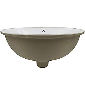 Novatto (NOVB0) Oval Undermount White Porcelain Sink with Brushed Nickel Drain Set (NP-U191307BN)