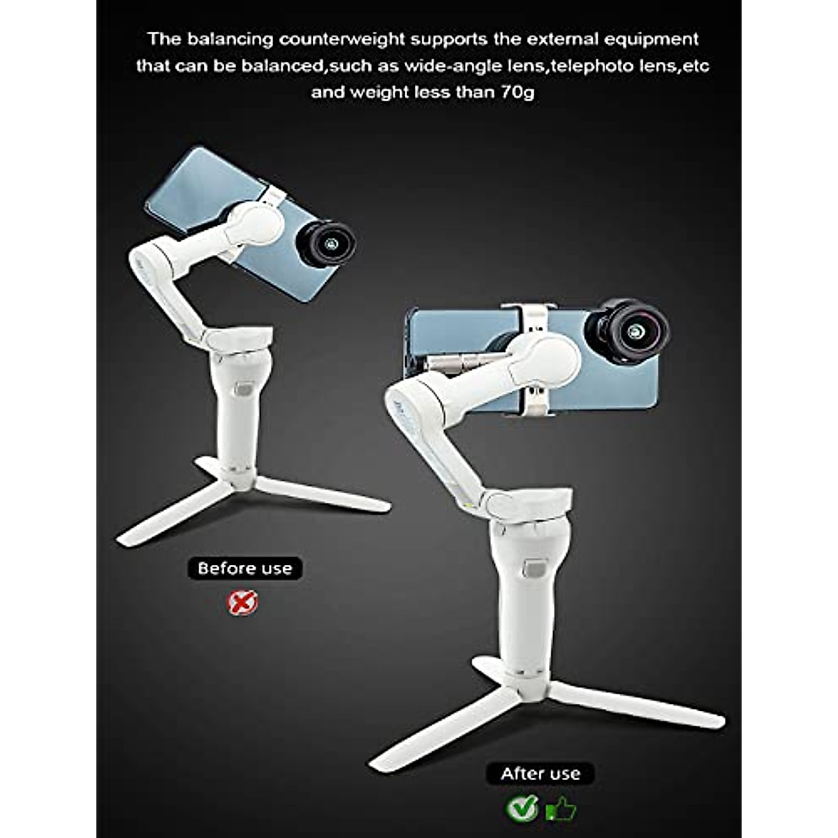 Supfoto OM6/OM5/SE/OM 4/OSMO Mobile 3 Counterweight Set 20g+10g Balance Counter Weights for DJI OM6/OM5/SE/OM 4/OSMO Mobile 3 Gimbal Stabilizer to iPhone 11/Pro/Pro Max