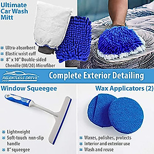 Relentless Drive Ultimate Car Wash Kit - Car Detailing & Car Cleaning Kit - Car Wash Supplies Built for The Perfect Car Wash - Complete Car Wash Kit with Bucket