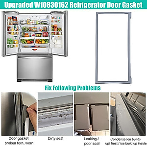 Upgraded W10830162 Refrigerator Door Gasket Replacement Compatible with Whirlpool Kenmore KitchenAid Refrigerator Freezer Door Gasket Refrigerator Door Seal Part 12723206AP, W10179332